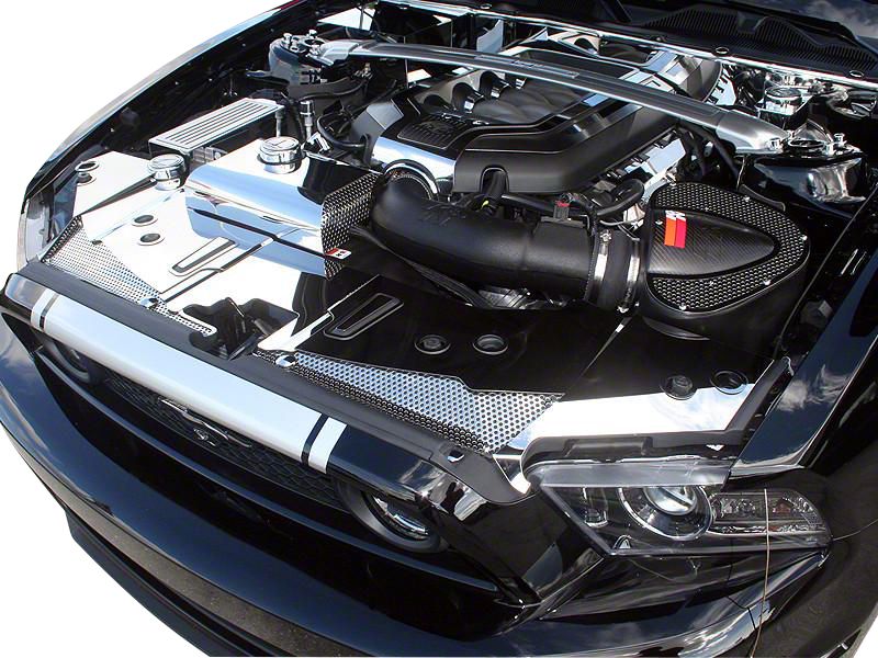 Front Engine Header Plate Trim Kit; Polished (13-14 Mustang GT ...